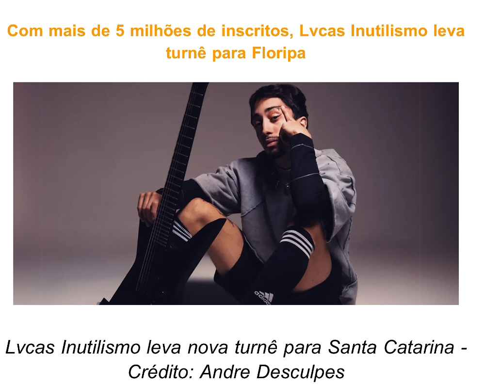 Com mais de 5 milhões de inscritos, Lvcas Inutilismo leva turnê para