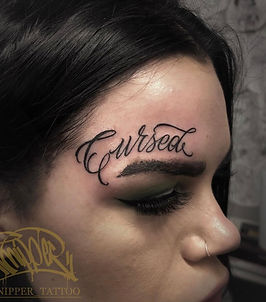 lettering eyebrow script tattoos