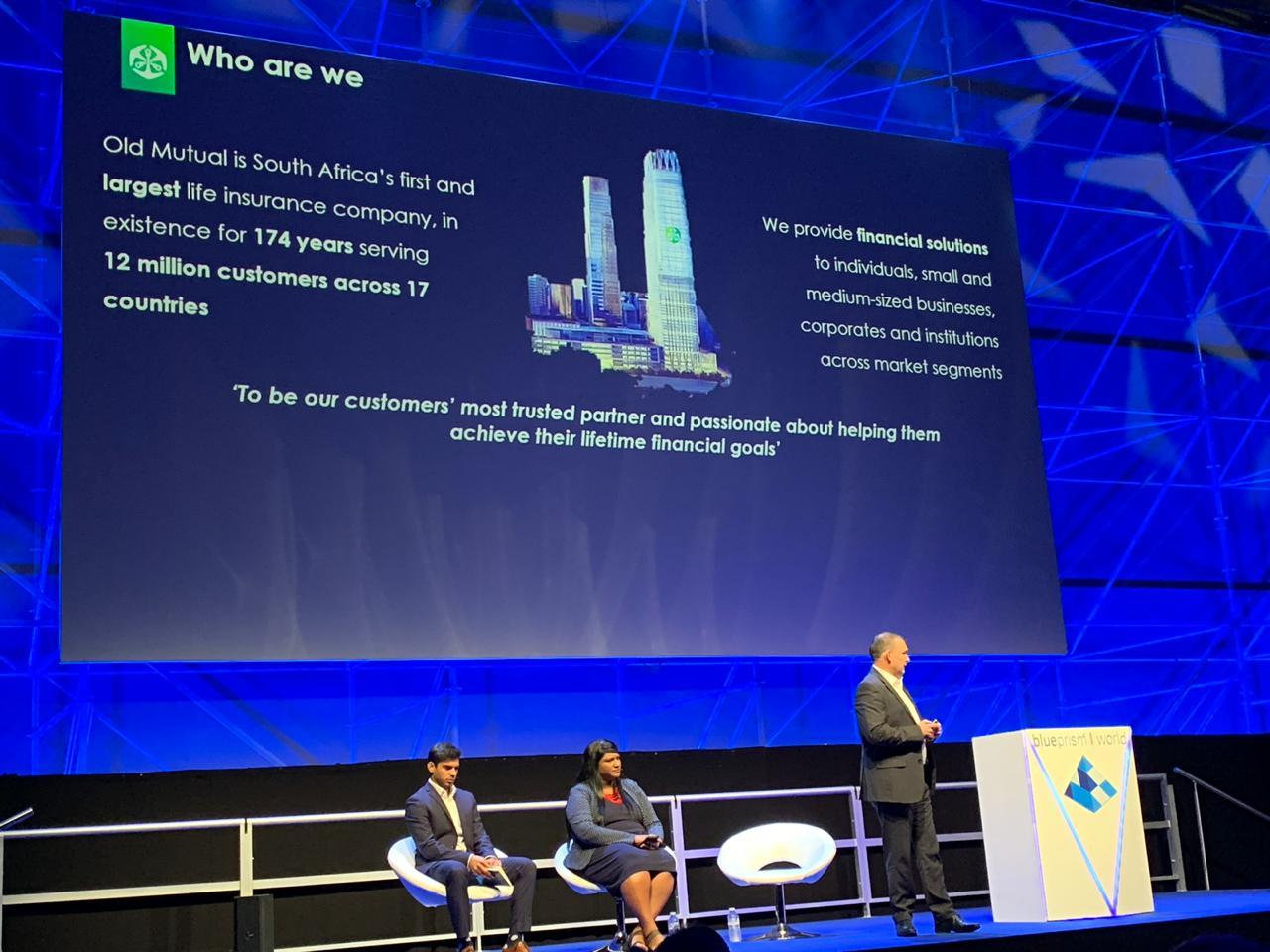 Old Mutual share success story at Blue Prism World | Digiblu
