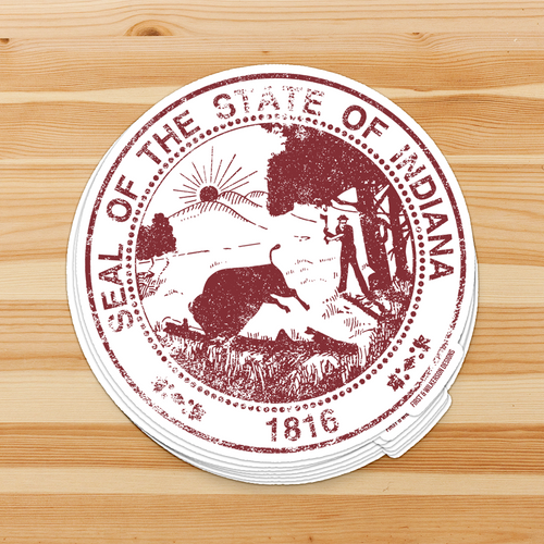 Indiana State Seal Sticker | First and Wilkerson