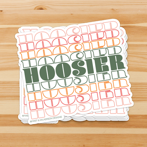 Retro Hoosier Sticker | First and Wilkerson