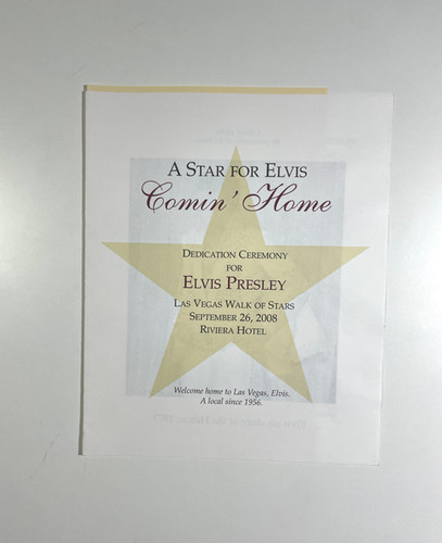 Elvis Presley Walk of Stars Las Vegas Invitation | Regal Collectibles