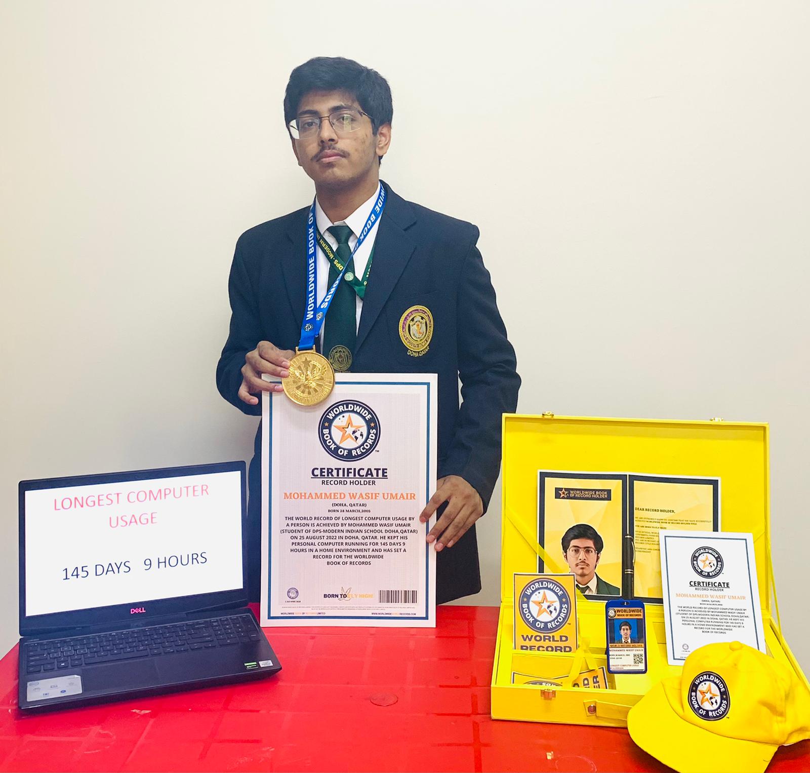 LONGEST COMPUTER USAGE BY A PERSON-World Record by MOHAMMED WASIF UMAIR ...