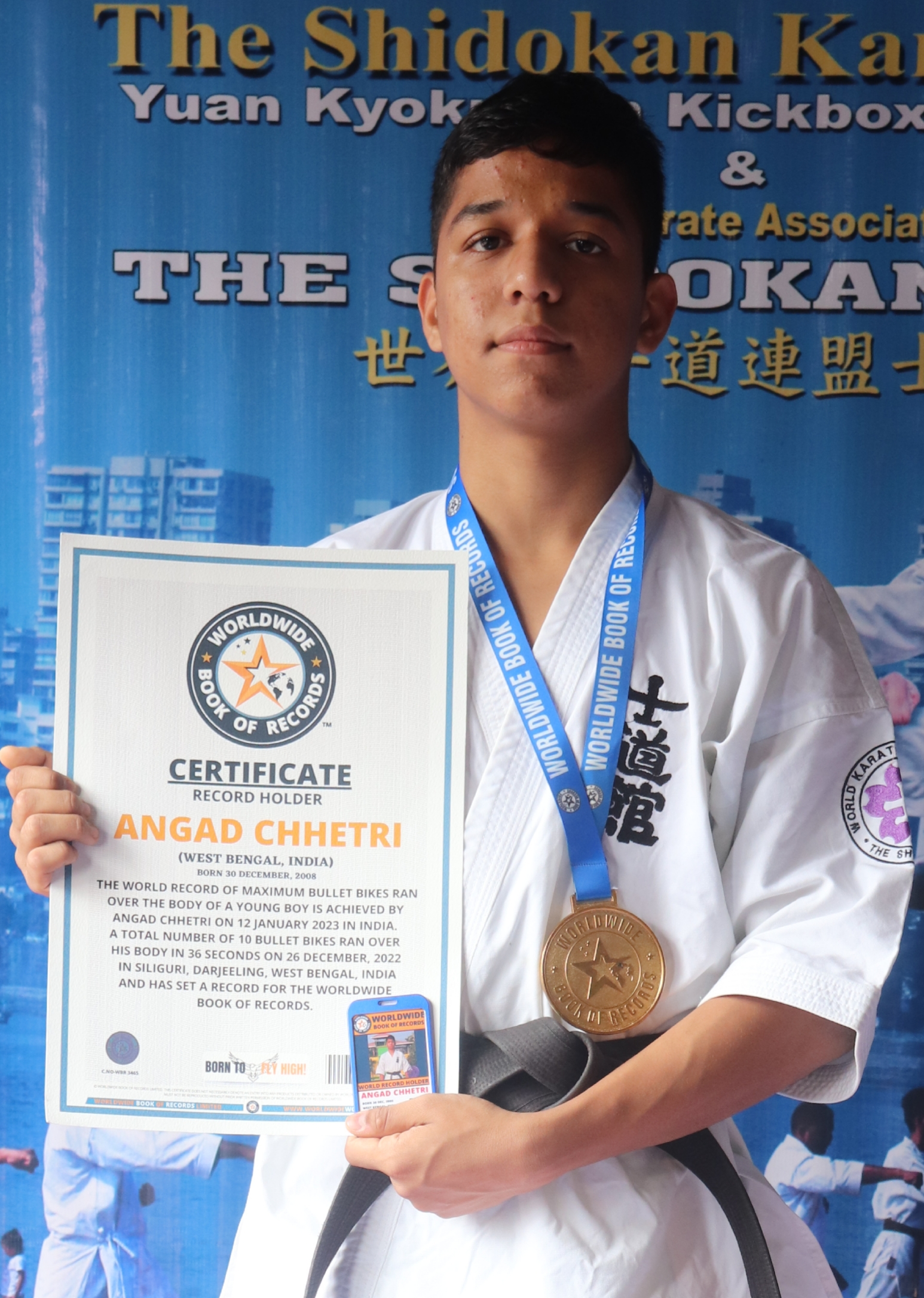 Maximum Bullet Bikes Ran Over The Body Of A Young Boy - World Record By Angad Chhetri Of India