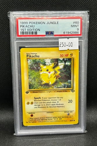 Pokemon TCG: Pikachu 60/64 - 1st Edition Jungle Graded PSA 9 ...