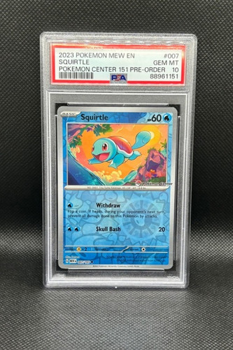 Pokemon TCG: Squirtle 007 Promo - 151 Pokemon Center Exclusive - Graded ...