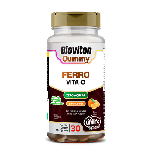 Ferro + Vit C Bioviton - Sabor Laranja - 30 Gomas | Unilife | Natuforma