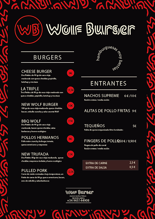 Menú | Wolf Burger