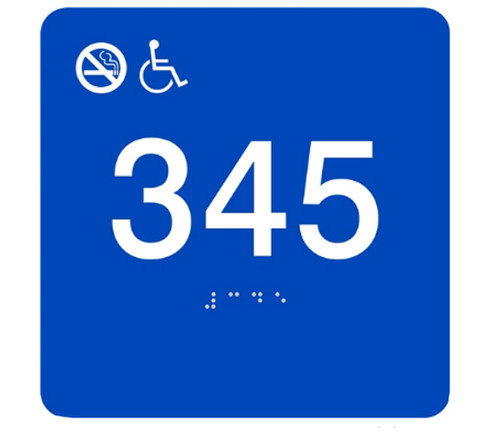 CUSTOM ROOM NUMBER ADA BRAILLE SIGN, ECONOMY SERIES, 6X6" | Ada Signs