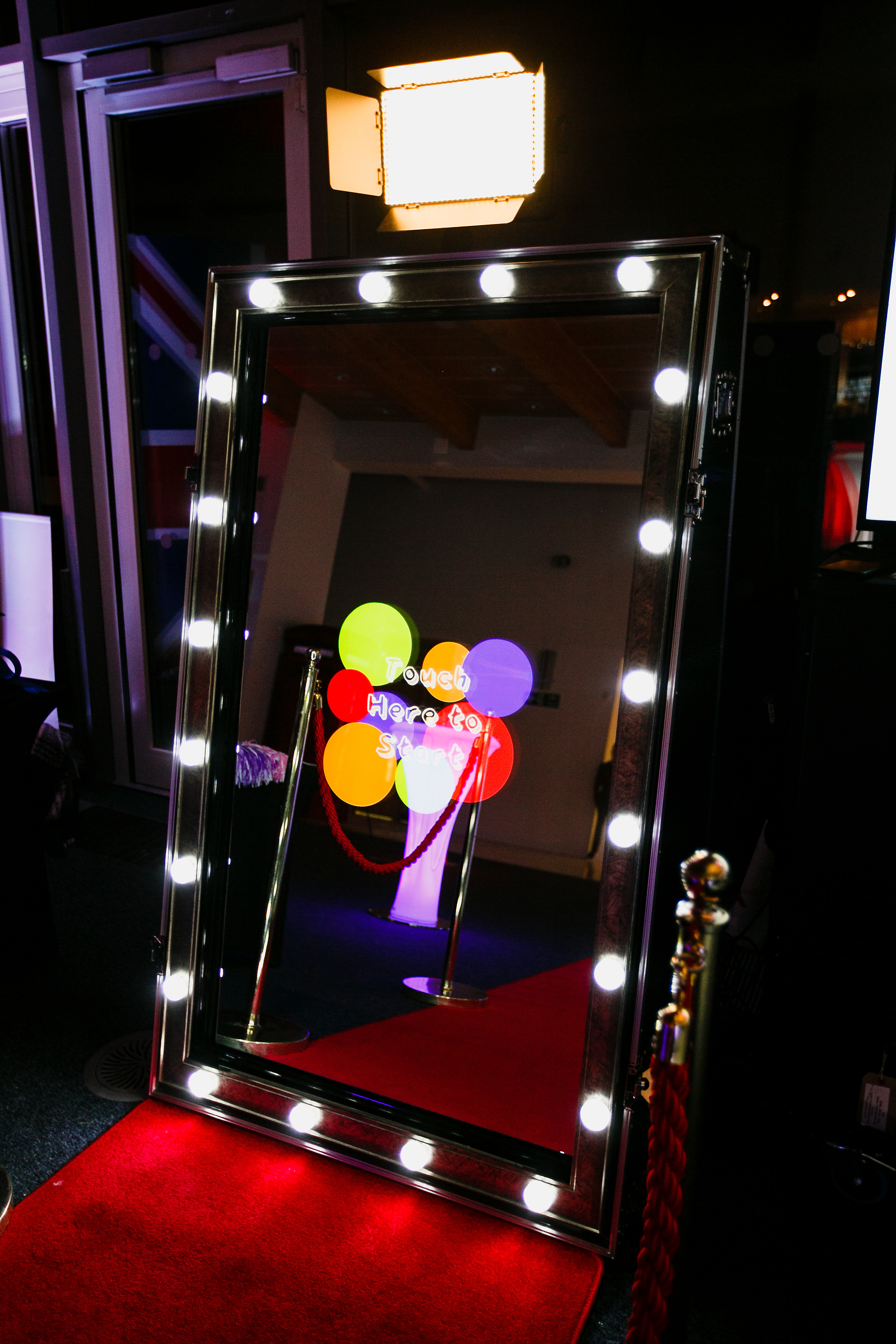 Hollywood framed Magic Mirror Photo Booth hire