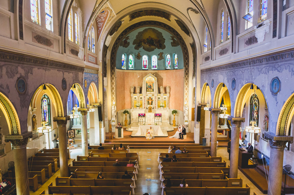 Chicago Skyline Wedding-Shrine of Our Lady of Pompeii-Chicago IL