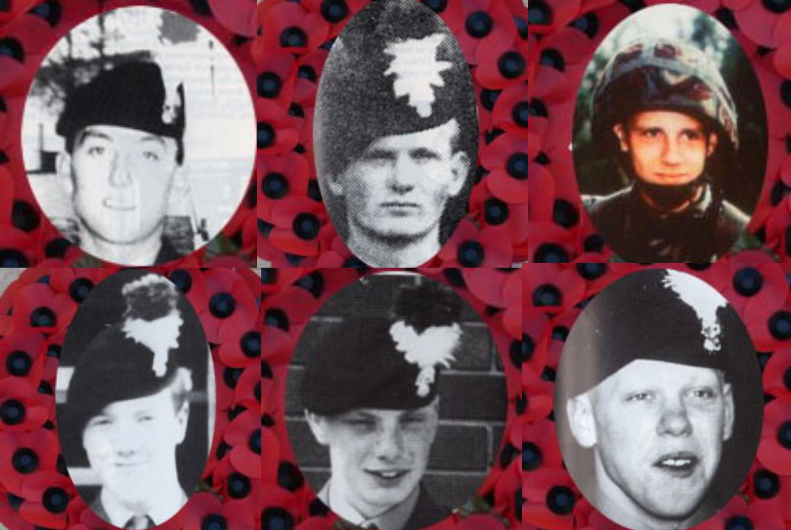 Fusiliers Lee Thompson, Stephen Satchell, Conrad Cole, Richard ...