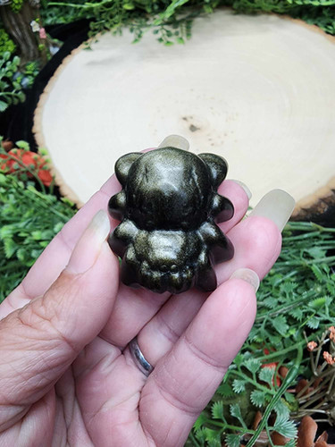 Gold Sheen Obsidian Spider | witchywares