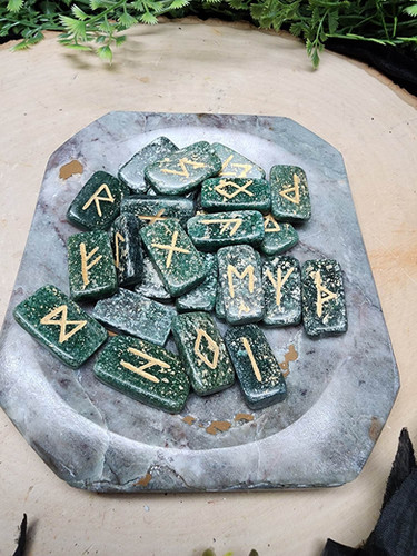 Nephrite Jade Rune Set | witchywares
