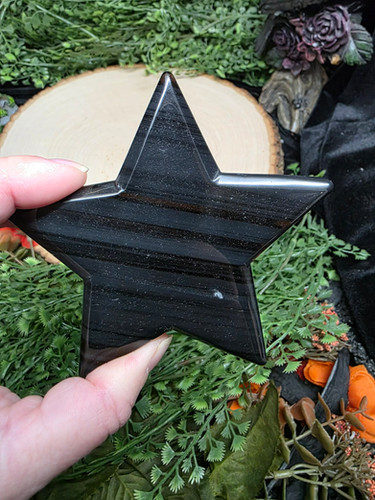 Midnight Lace Obsidian Star | witchywares