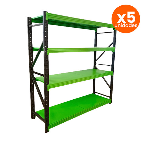 Pack de 5 Estantes Metálicos Rack 2000 KLS | Easyrack