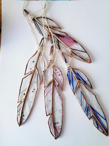 4 Art Glass Feathers Stained Glass | ItalianFreckles