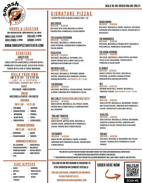 MENU | Smash Pizza Kitchen