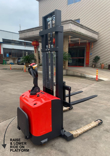 ES-15PS Fully Electric Rider Type Straddle Stacker Motorized - 3300LB ...