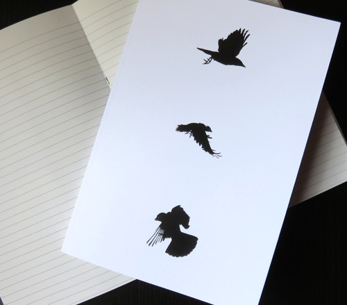 A5 notebook, crow design, lined paper | Drawing in Dark