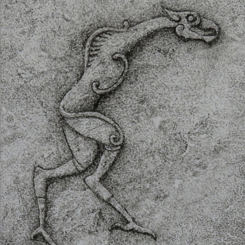 Mr Thingy pict-ish carving, original charcoal drawing | Drawing in Dark