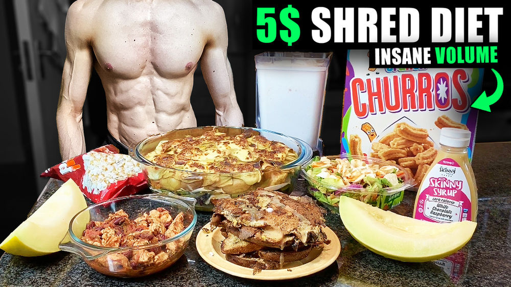 5$ shredding diet | Full Day of EATING FOR loss on a budget