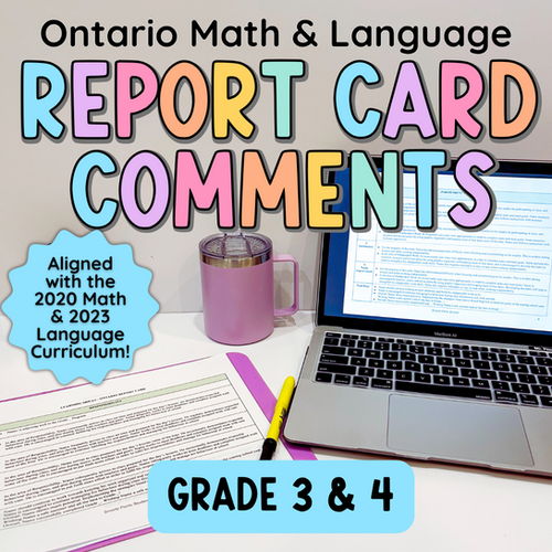 Grade 3 & 4 Ontario Math & Language | Report Card Comments | Smarty ...