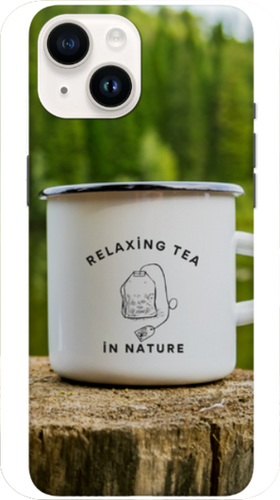 Relaxing Tea in Nature iphone 15 Pro Mobile Cover | KRAZEFAN