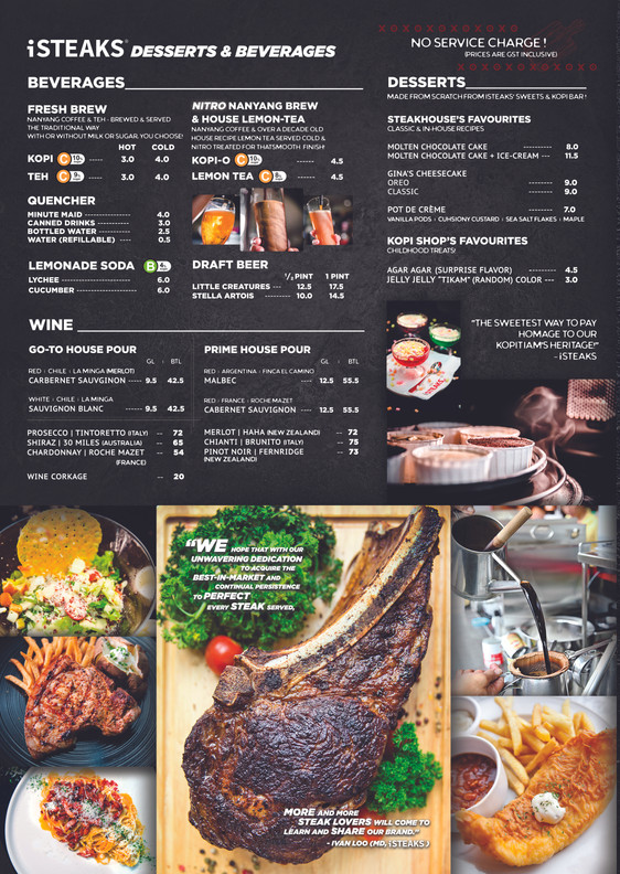 DINE-IN MENU | iSTEAKS