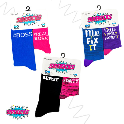 Dad and the Beauty Combo - Sidekicks Adult and Child Matching Sock Sets ...