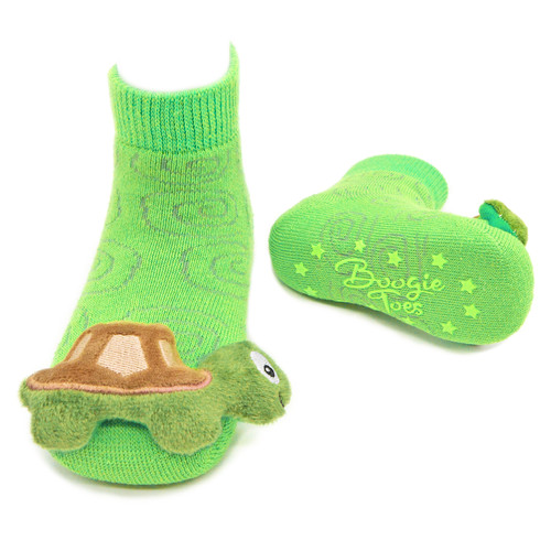 Green Turtle Boogie Toes Rattle Socks | Piero Liventi Retail