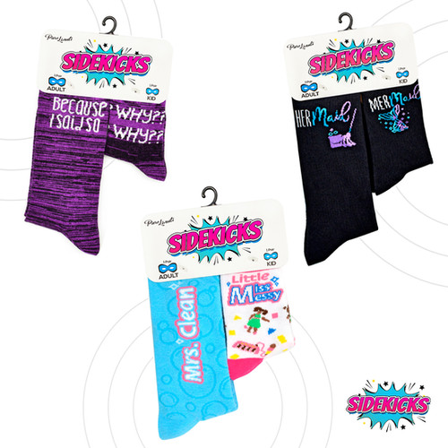 Miss Messy and The Maid Combo - Sidekicks Adult Child Matching Sock ...