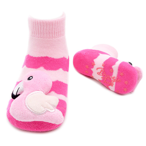 Pink Flamingo Boogie Toes Rattle Socks | Piero Liventi Retail