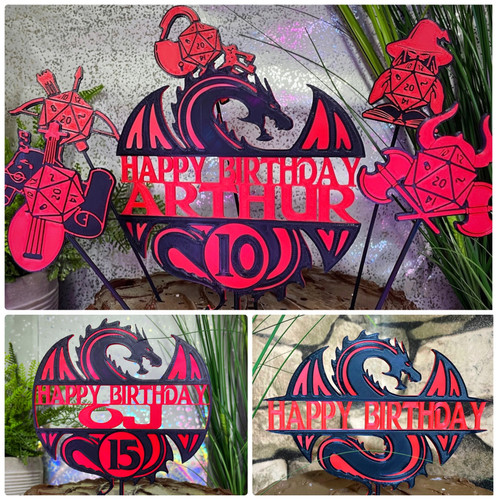 Dungeons And Dragons Inspired Cake Topper - Dragon | Doge Studio