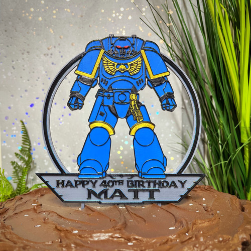 Warhammer Inspired Cake Topper - Marine | Doge Studio