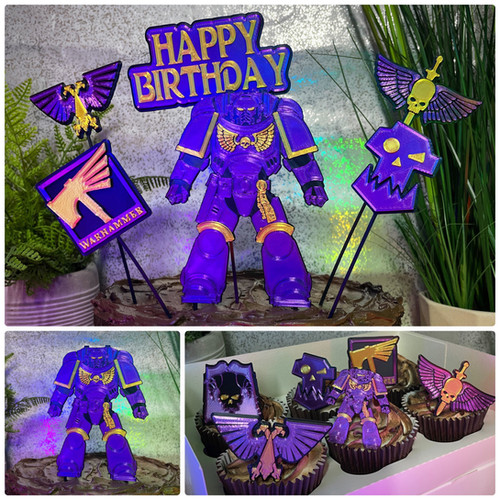 Warhammer Inspired Cake Toppers - Purple | Doge Studio