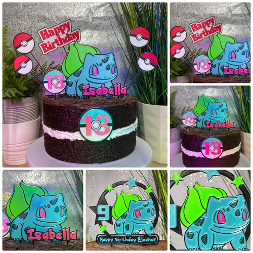 Pokemon Bulbasaur Inspired Cake Toppers | Doge Studio