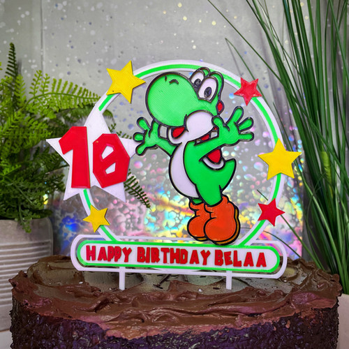 Super Mario Inspired Cake Topper - Yoshi | Doge Studio