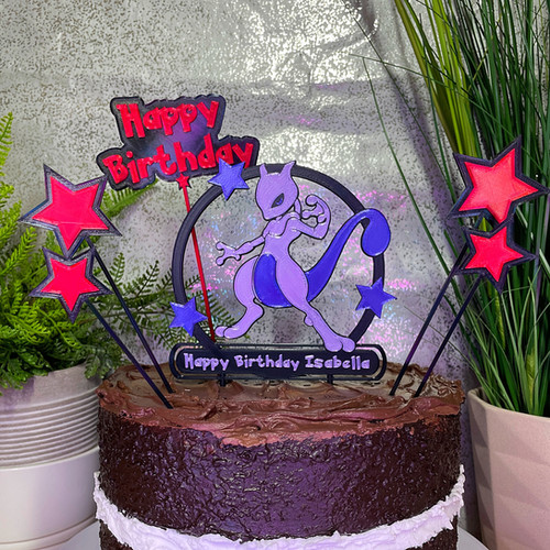 Pokemon Inspired Cake Toppers - Mewtwo | Doge Studio
