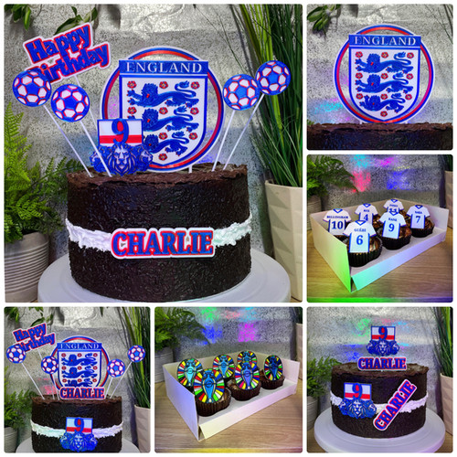 England's 3 Lions Football Inspired Cake Toppers | Doge Studio