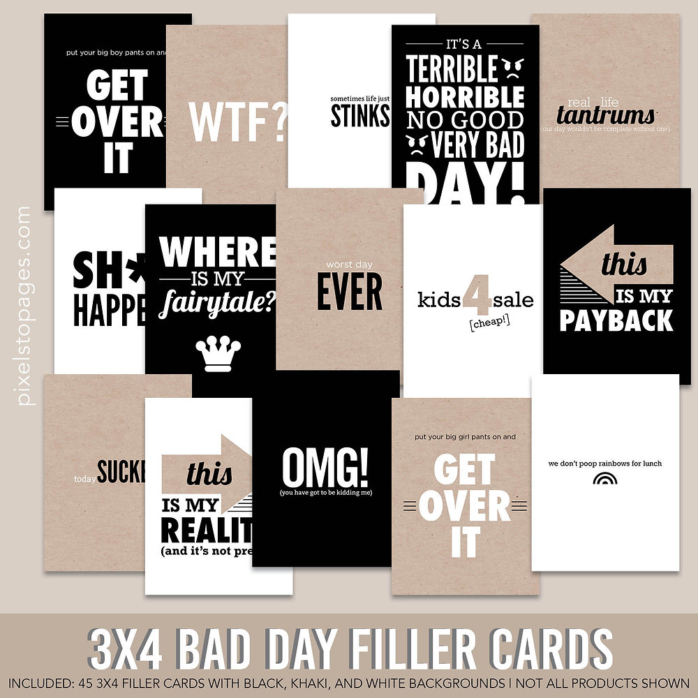 Freebie: Bad Day Cards