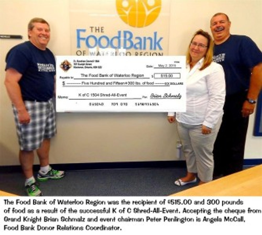 Food Bank Cheque Presentation