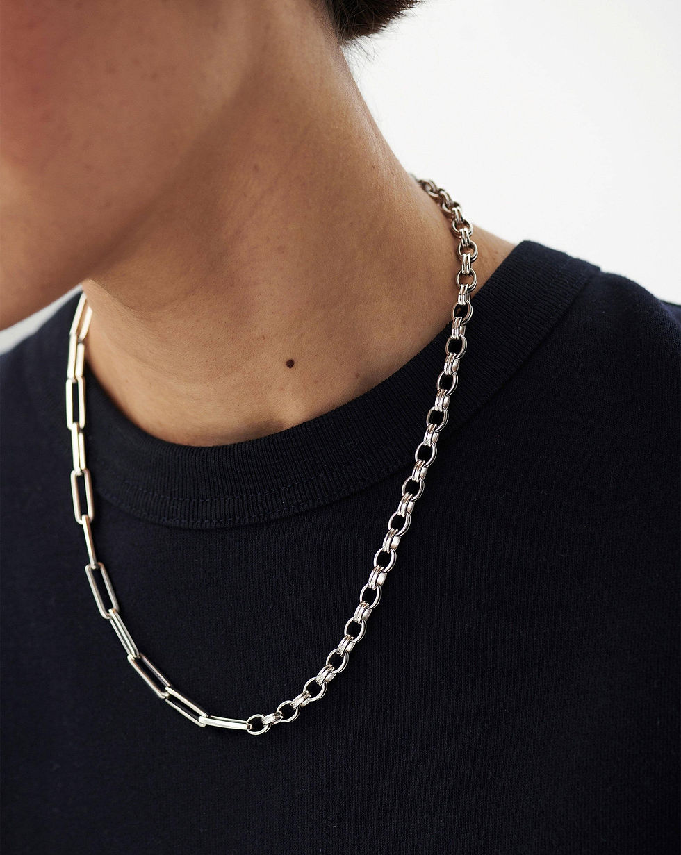 Axiom Chain White Gold Necklace Khantil Jewels 2