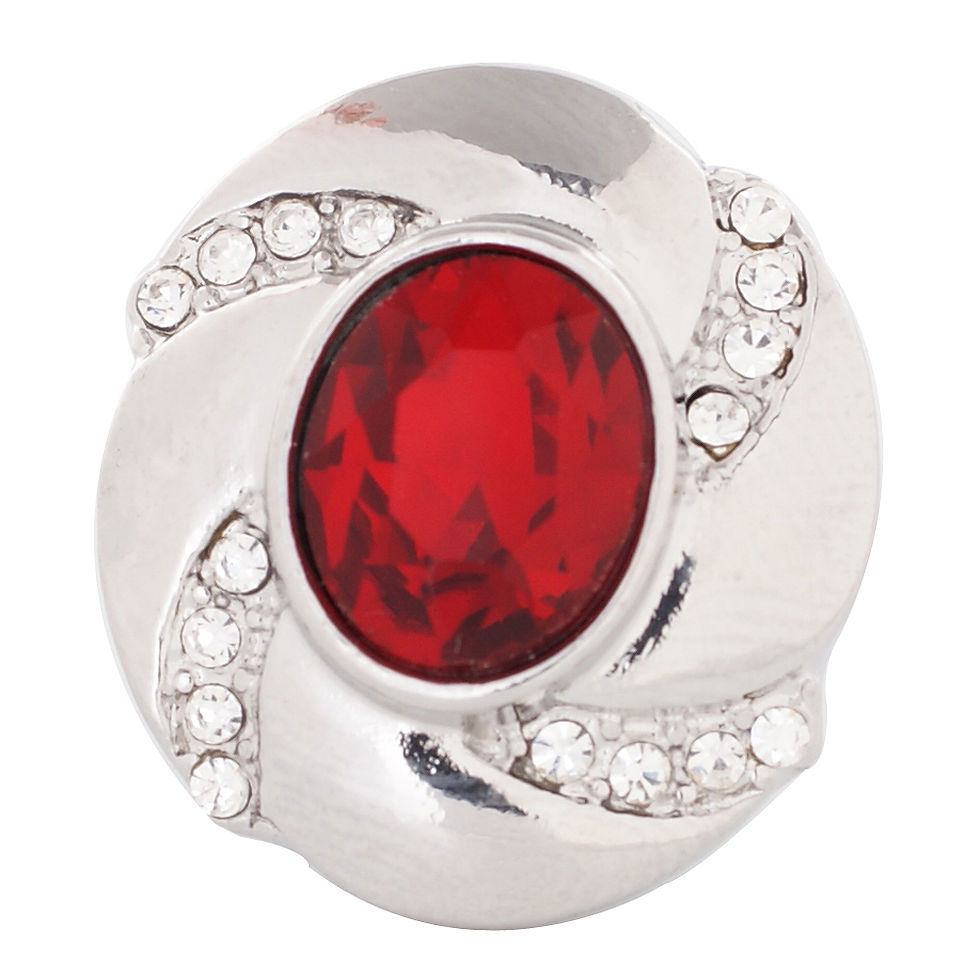 18mm/20mm January Birthstone w/Swirled Rhinestone Trim Snap (1820-5071C ...