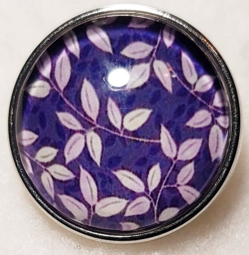 18mm/20mm Leaves on Purple Background Glass Dome Snap (1820-8448A ...