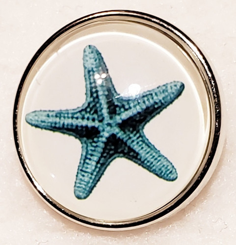 18mm/20mm Turquoise Starfish Glass Dome Snap (1820-0303-CO ...