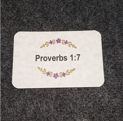 Proverbs 1:7 - 2-Sided Bible Memory Verse (Set of 5 cards ...