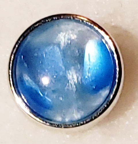 12mm Pearlish Blue Abalone-Look Snap (12~1283M) | SnapJewelryOnABudget