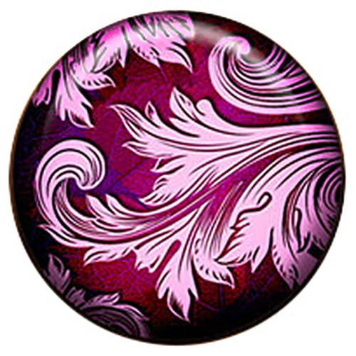 18mm/20mm Burgundy Swirl Feathers Snap (1820-1095J) | SnapJewelryOnABudget