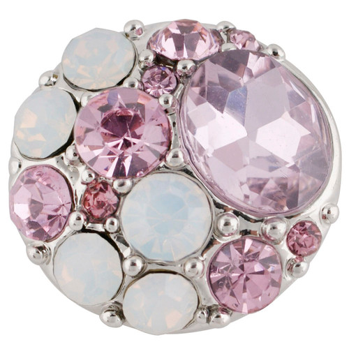 18mm/20mm Pink and White Multi Stone Snap (1820-0846J ...